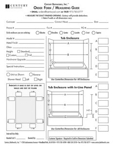 Shower and Tub Door Measuring Guides - Century Bathworks